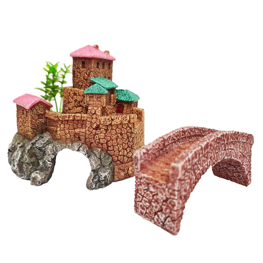 Betta Stone Bridge With Houses - Victor Aquatics