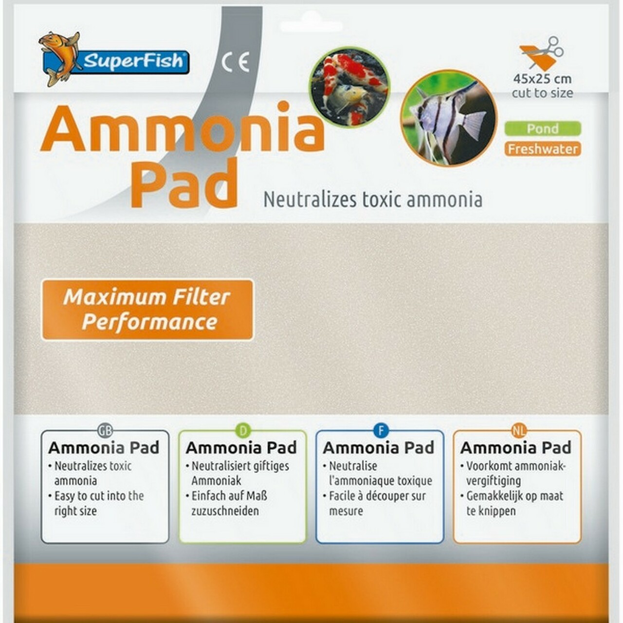 SuperFish Filter Media Ammonia Pad 45x25cm - Victor Aquatics
